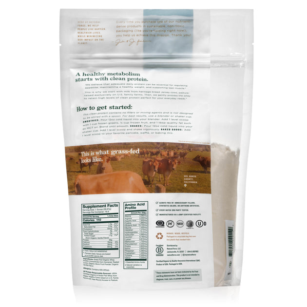 Organic Whey Protein Powder from Grass Fed Cows | Natural Force